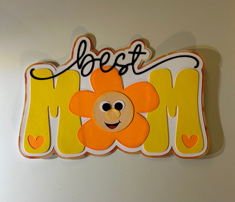 Best Mom Scrapbook Title Handmade Paper Pieced Die Cut - Etsy