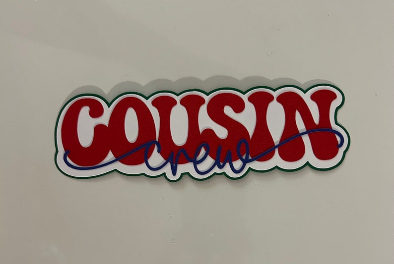 Cousin Crew Scrapbook Title Handmade Paper Pierced Die Cut - Etsy