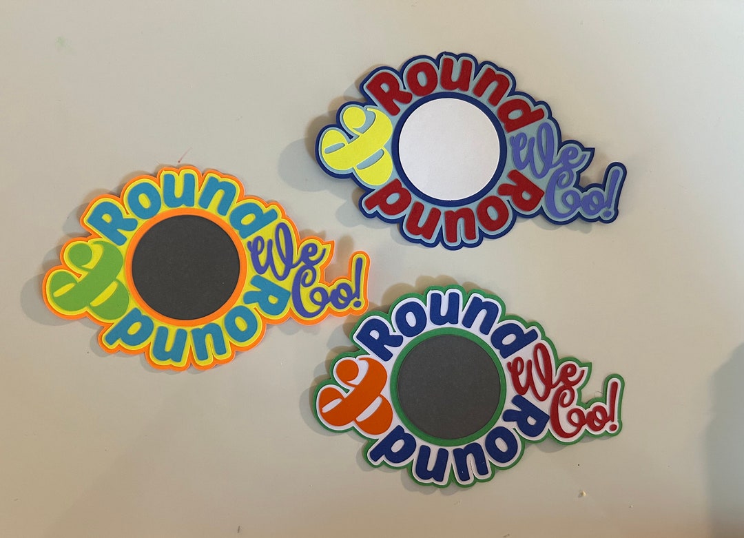 Round & Round We Go Merry-go-round Scrapbook Title Embellishment Die ...