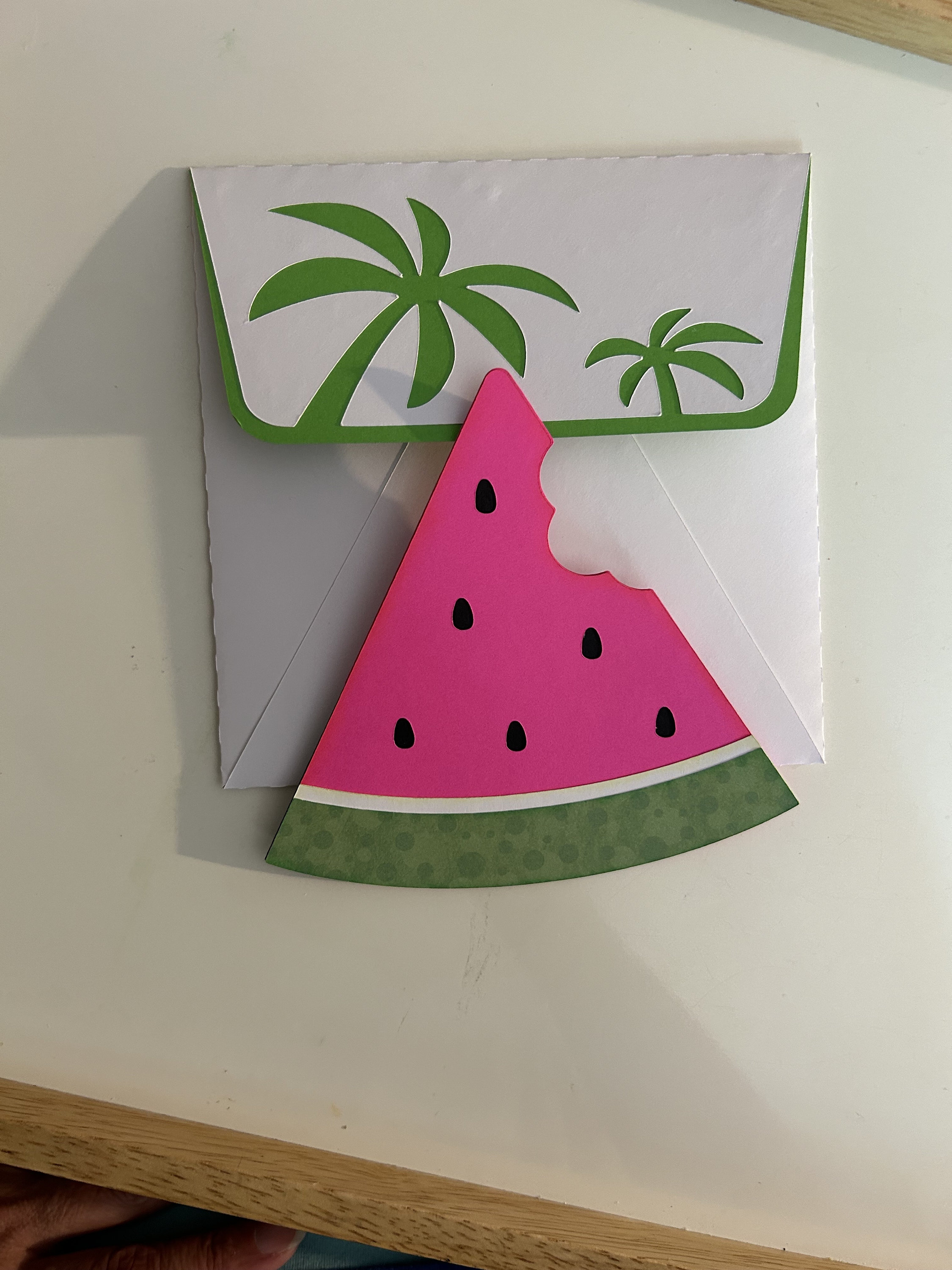 Slice of Watermelon All Occasion Card Handmade Paper Pieced Die Cut ...