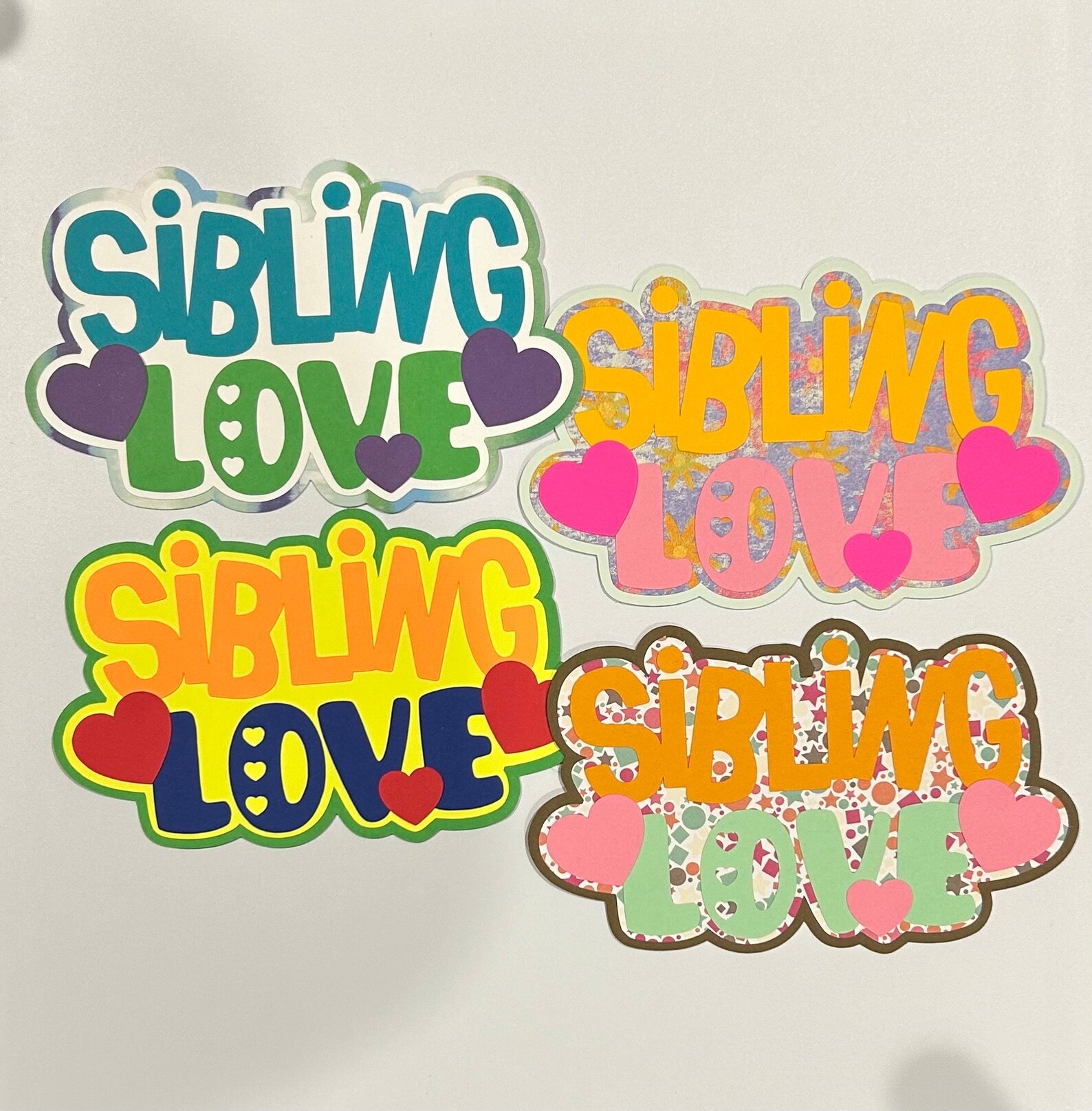 Sibling Love Scrapbook Title Handmade Paper Pierced Die Cut - Etsy