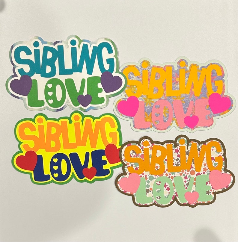 Sibling Love Scrapbook Title Handmade Paper Pierced Die Cut - Etsy