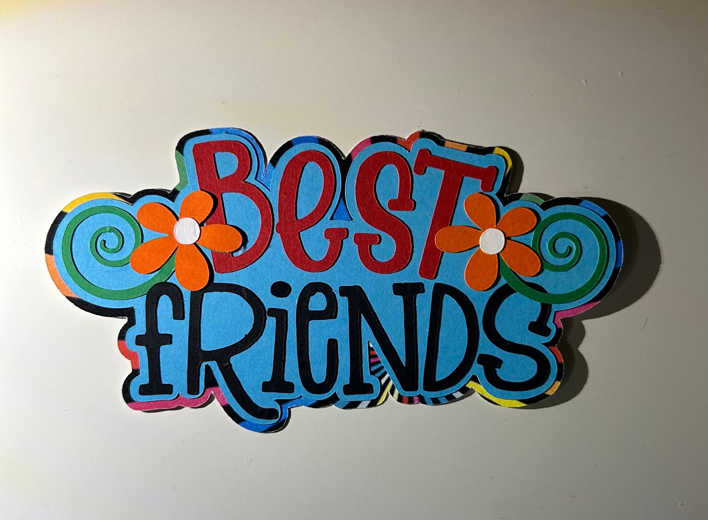 Best Friends Scrapbook Title Handmade Paper Pierced - Etsy