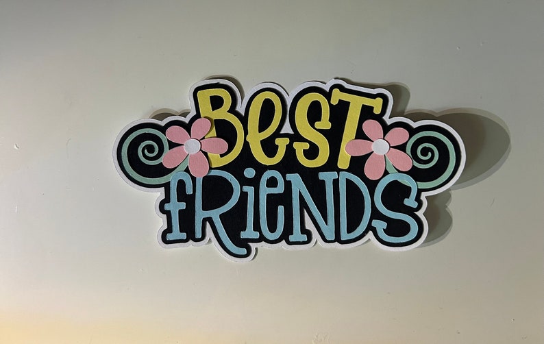 Best Friends Scrapbook Title Handmade Paper Pierced - Etsy