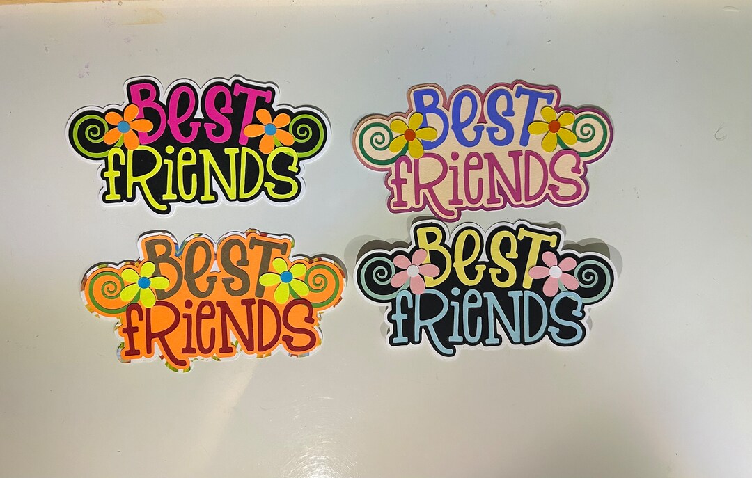 Best Friends Scrapbook Title Handmade Paper Pierced - Etsy