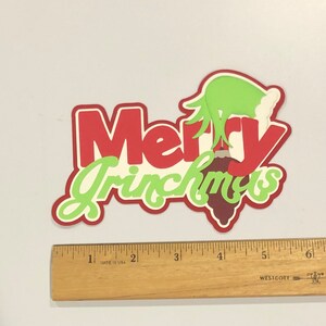 Merry Grinchmas Scrapbook Title Handmade Paper Pierced - Etsy
