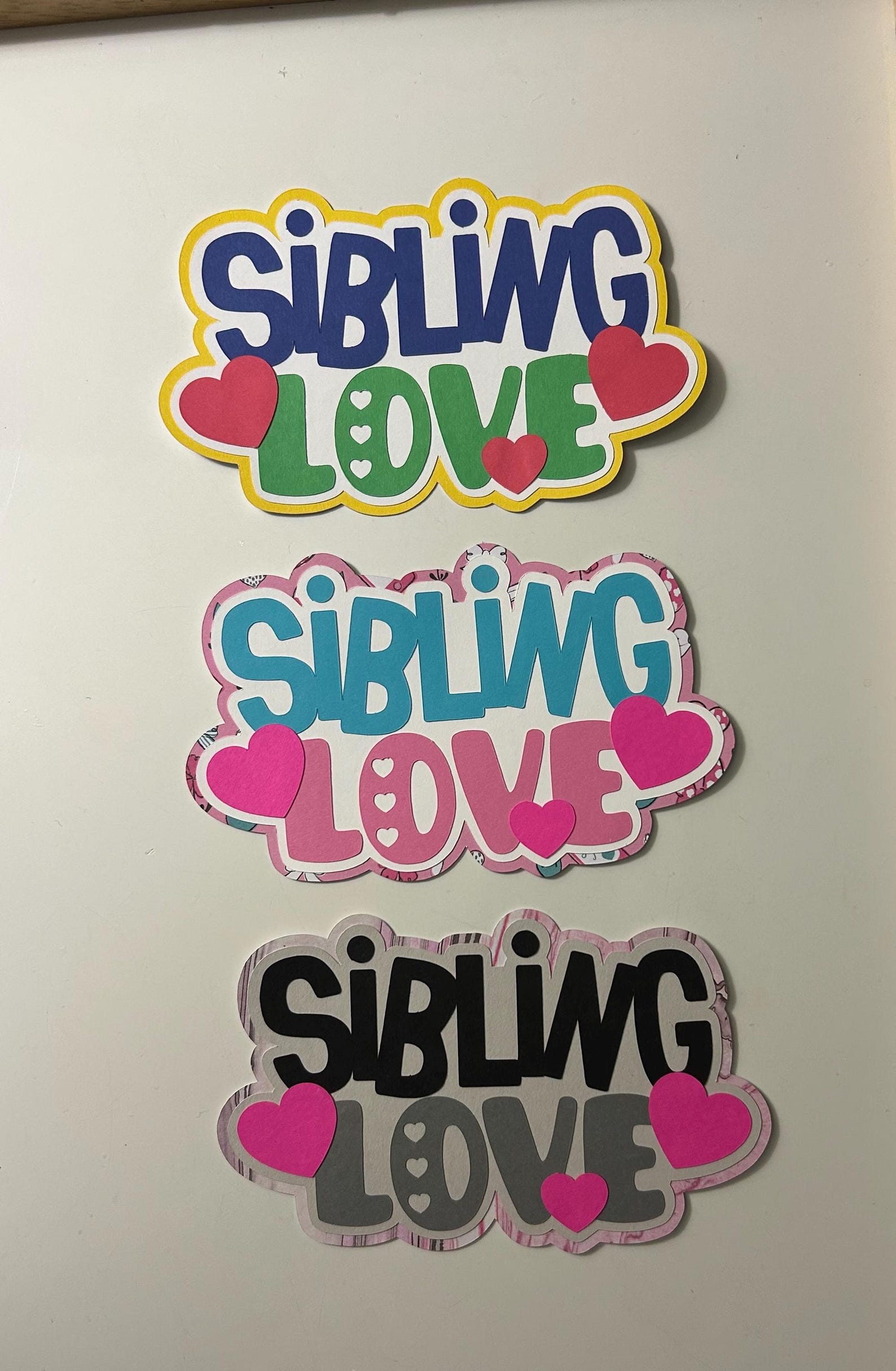 Sibling Love Scrapbook Title Handmade Paper Pieced Die Cut - Etsy
