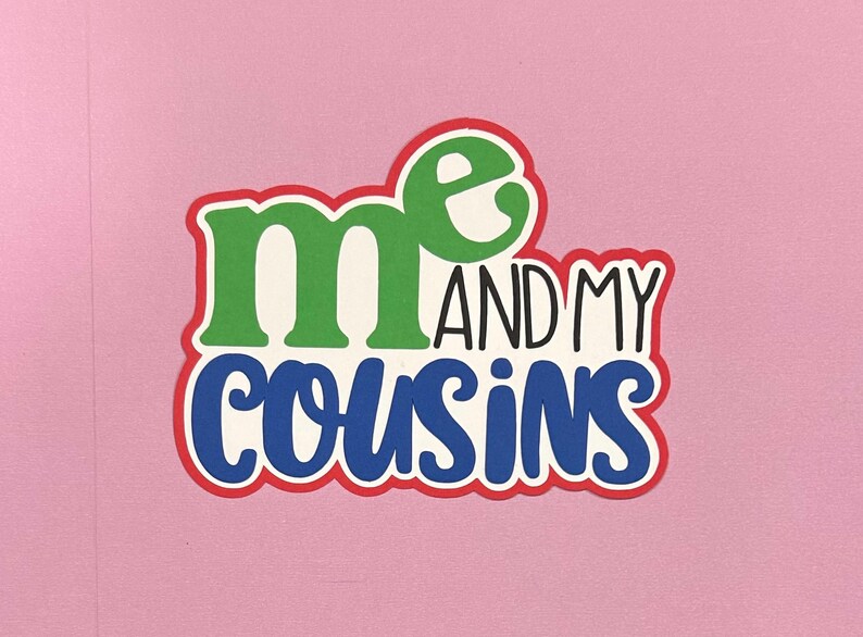 Me and My Cousins Scrapbook Title Handmade Paper Pierced - Etsy