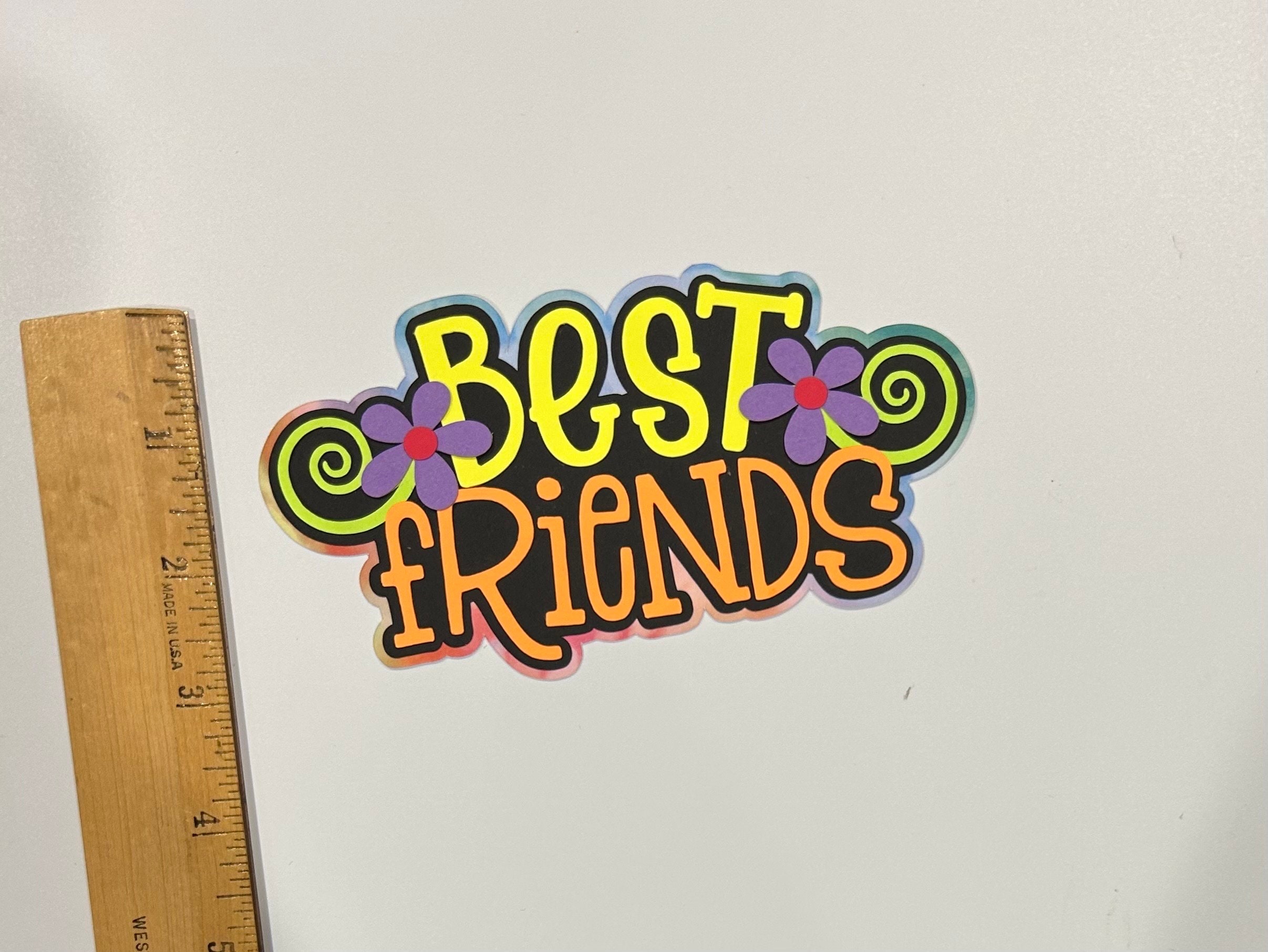 Best Friends Scrapbook Title Handmade Paper Pierced - Etsy