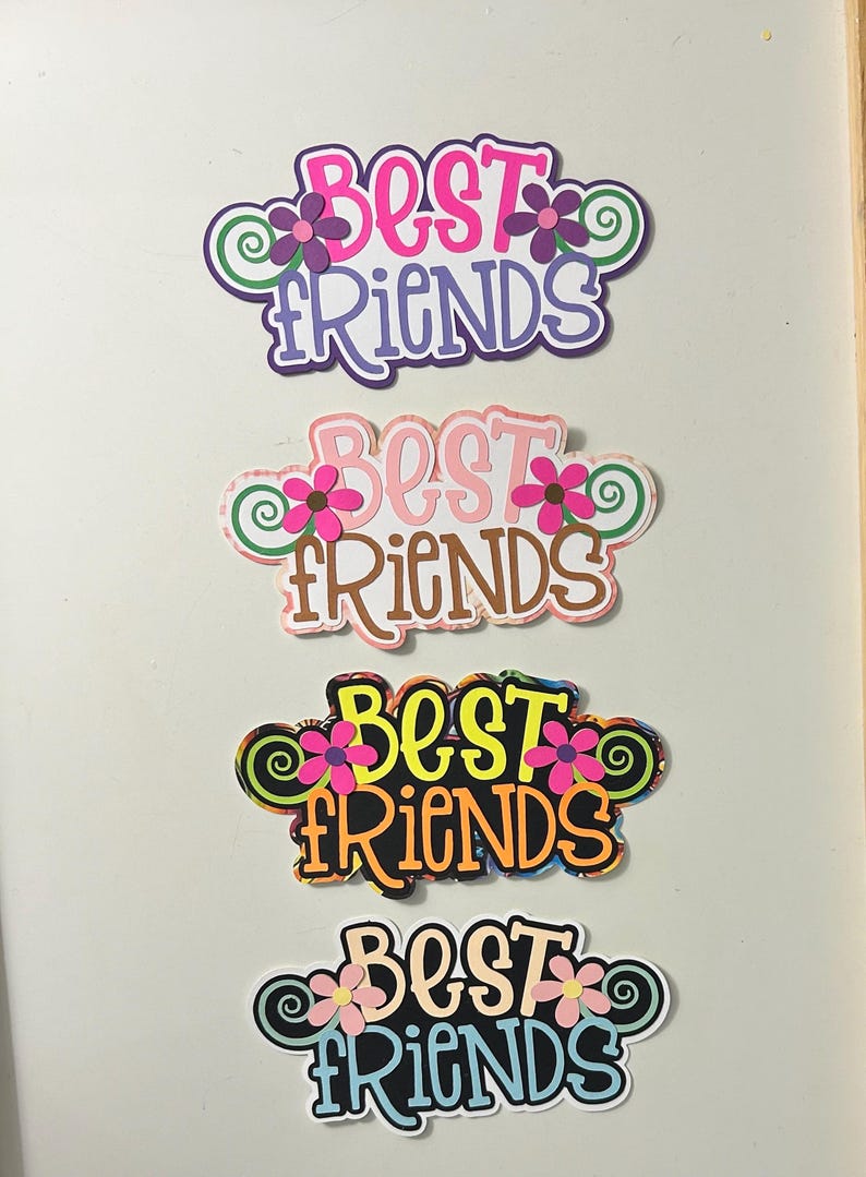 Best Friends Scrapbook Title Handmade Paper Pieced Die Cut - Etsy