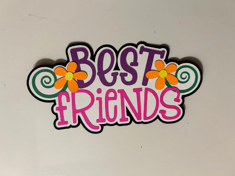 Best Friends Scrapbook Title Handmade Paper Pieced Die Cut - Etsy