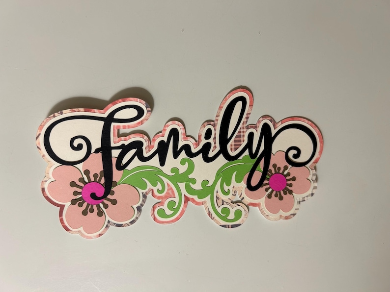 Family Floral Scrapbook Title Handmade Paper Pieced Die Cut - Etsy