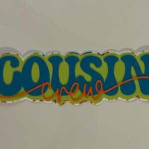 Cousin Crew Scrapbook Title Handmade Paper Pierced Die Cut - Etsy