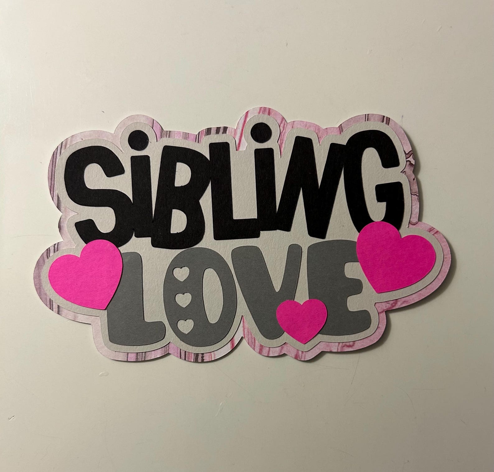 Sibling Love Scrapbook Title Handmade Paper Pieced Die Cut - Etsy
