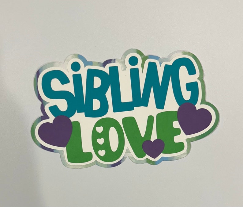 Sibling Love Scrapbook Title Handmade Paper Pierced Die Cut - Etsy