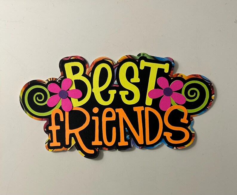 Best Friends Scrapbook Title Handmade Paper Pieced Die Cut - Etsy