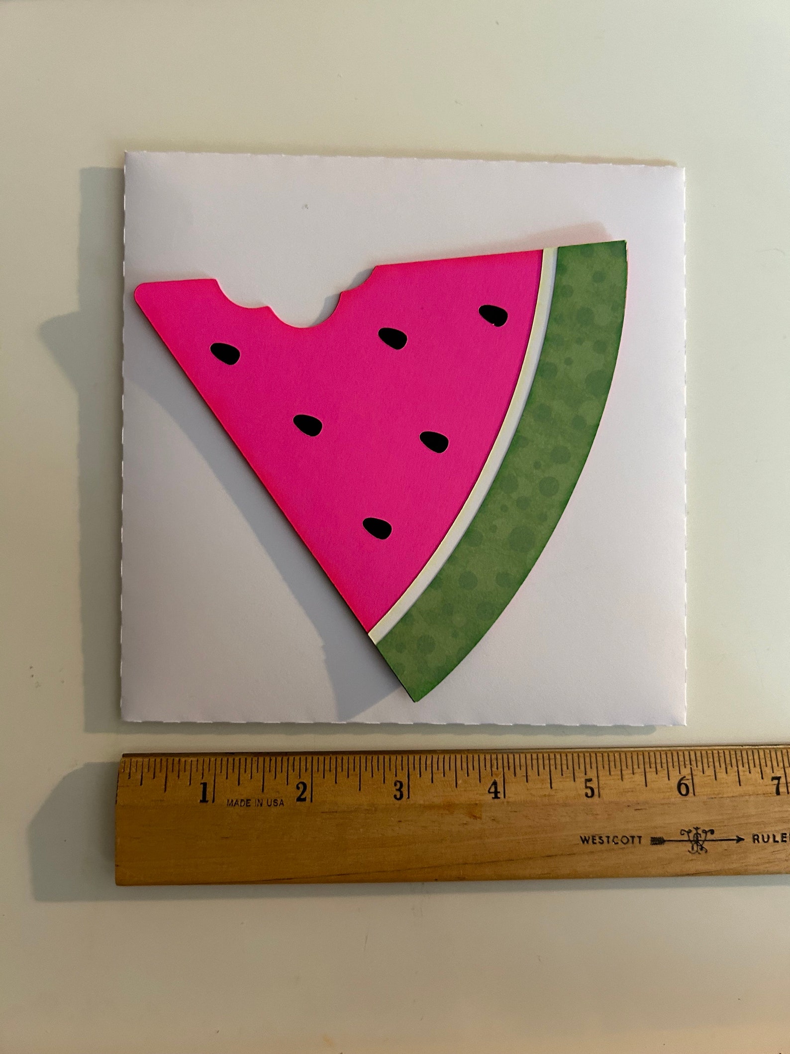 Slice of Watermelon All Occasion Card Handmade Paper Pieced Die Cut ...