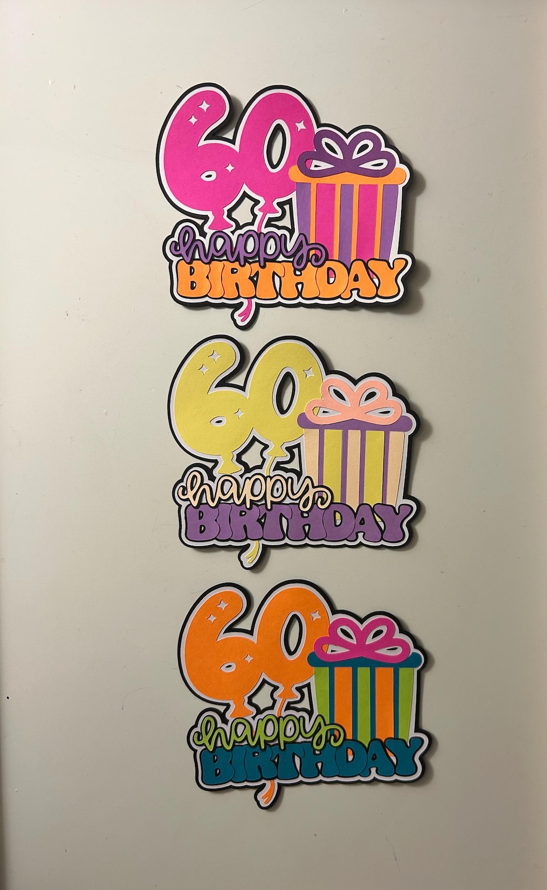 Happy 60th Birthday Scrapbook Title or Card Embellishment Handmade ...
