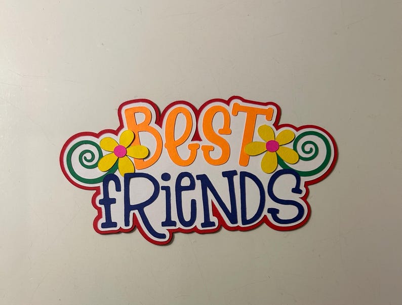 Best Friends Scrapbook Title Handmade Paper Pierced - Etsy