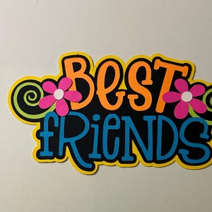 Best Friends Scrapbook Title Handmade Paper Pierced - Etsy