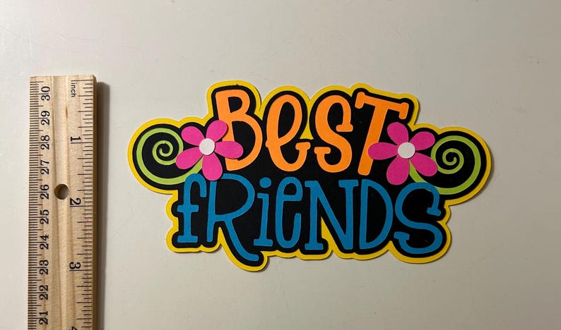 Best Friends Scrapbook Title Handmade Paper Pierced - Etsy