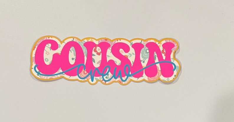 Cousin Crew Scrapbook Title Handmade Paper Pierced Die Cut - Etsy