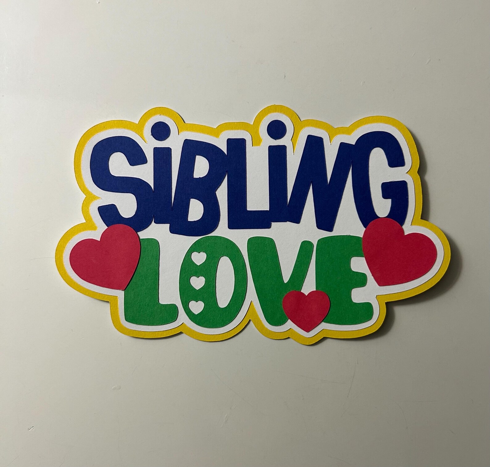 Sibling Love Scrapbook Title Handmade Paper Pieced Die Cut - Etsy