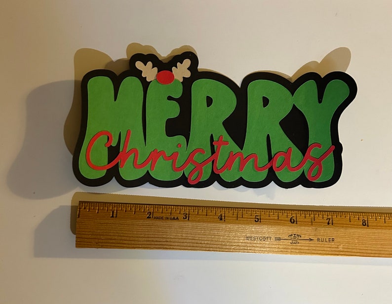 Merry Christmas Scrapbook Title Handmade Paper Pierced Die Cut - Etsy