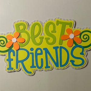 Best Friends Scrapbook Title Handmade Paper Pierced - Etsy
