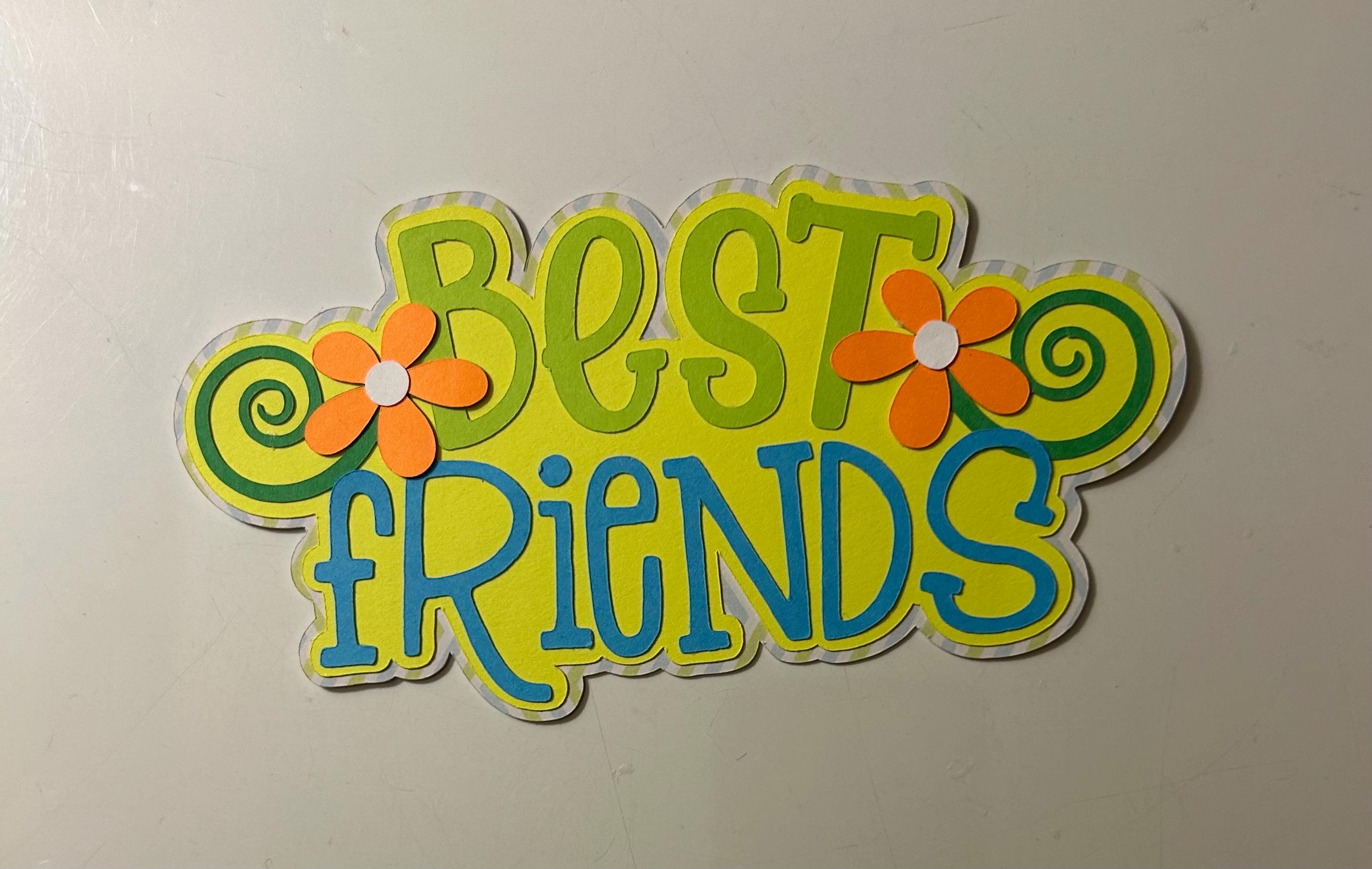 Best Friends Scrapbook Title Handmade Paper Pierced - Etsy
