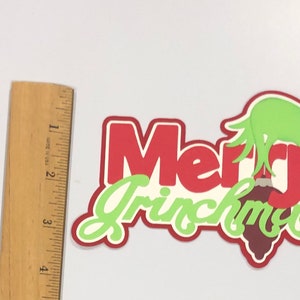Merry Grinchmas Scrapbook Title Handmade Paper Pierced - Etsy