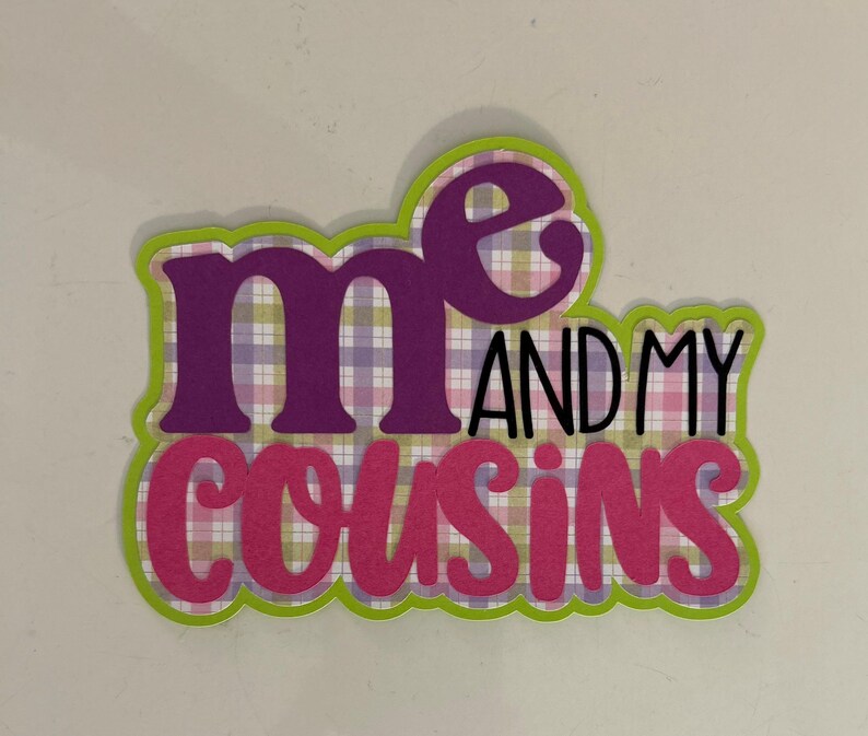 Me and My Cousins Scrapbook Title Handmade Paper Pierced - Etsy