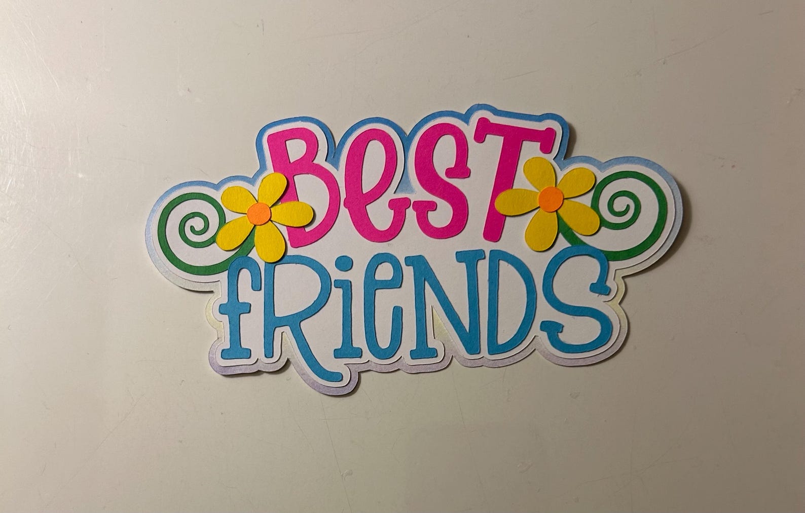 Best Friends Scrapbook Title Handmade Paper Pierced - Etsy
