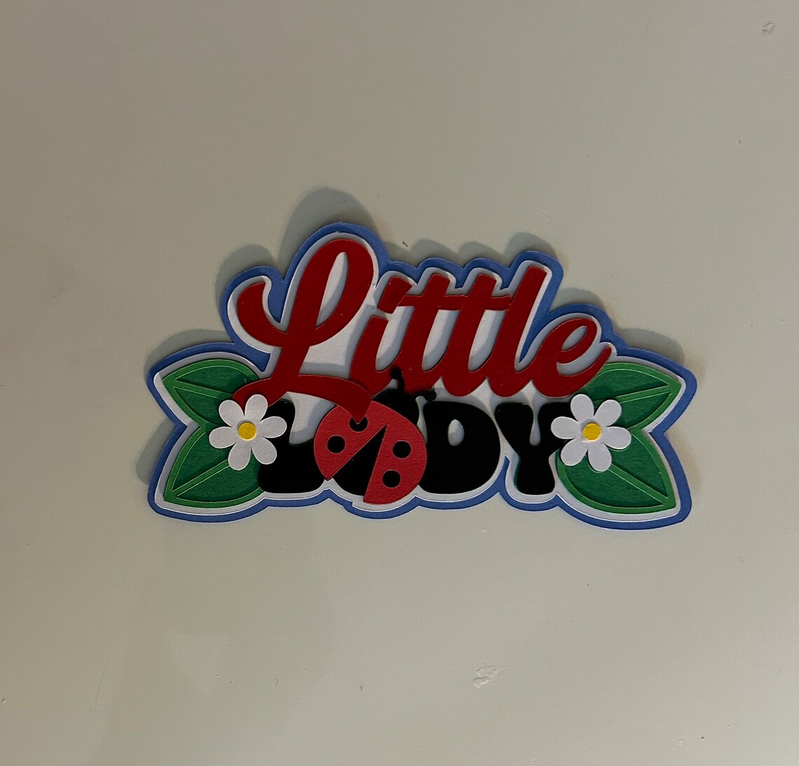 Little Lady Ladybug Scrapbook Title Embellishment Die Cut Paper Pierced ...