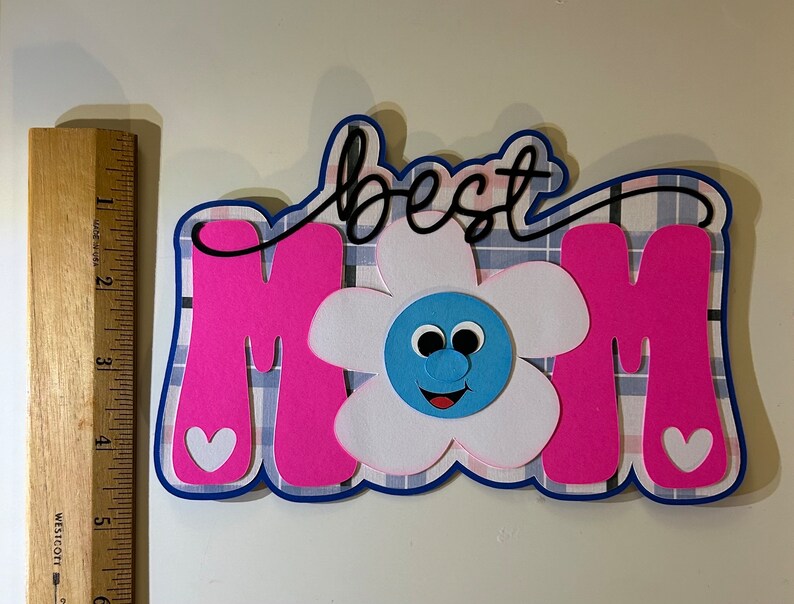 Best Mom Scrapbook Title Handmade Paper Pieced Die Cut - Etsy