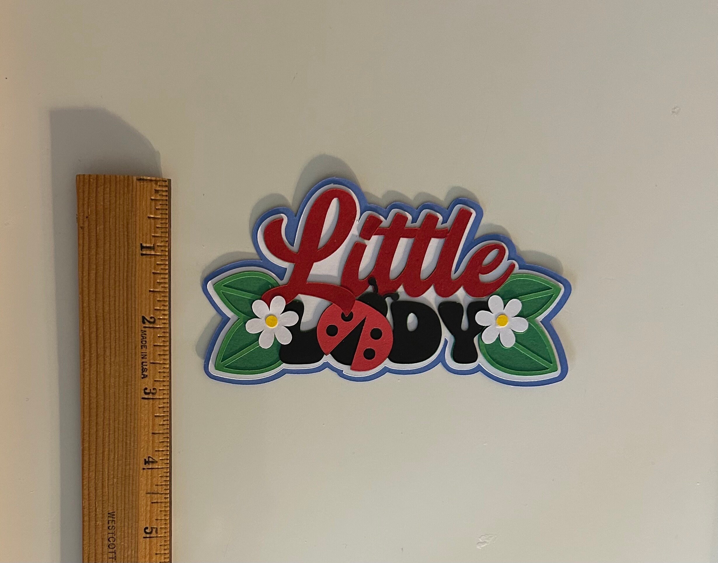 Little Lady Ladybug Scrapbook Title Embellishment Die Cut Paper Pierced ...