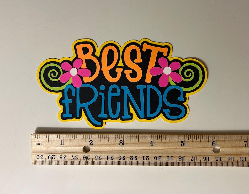 Best Friends Scrapbook Title Handmade Paper Pieced Die Cut - Etsy