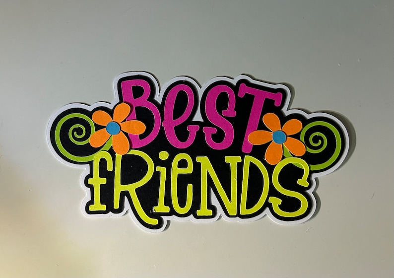 Best Friends Scrapbook Title Handmade Paper Pierced - Etsy