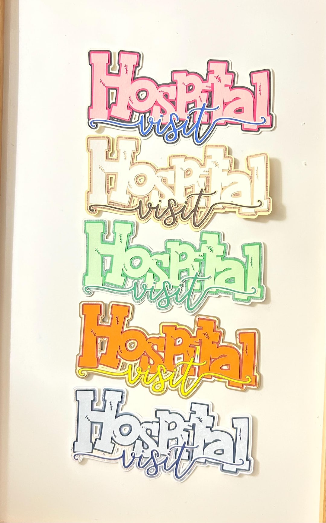 Hospital Visit Scrapbook Title Handmade Paper Pieced Die Cut - Etsy