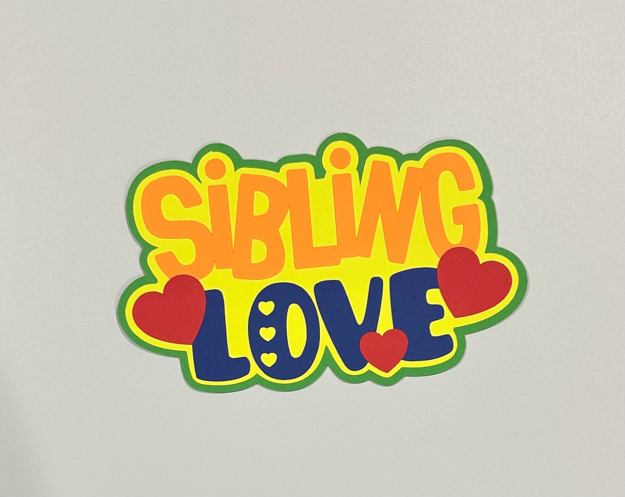 Sibling Love Scrapbook Title Handmade Paper Pierced Die Cut - Etsy