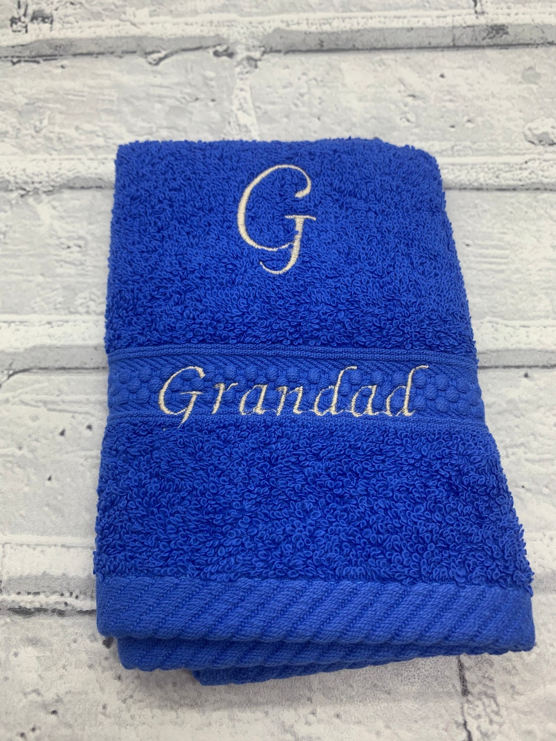 Embroidered Blue Face Cloth Grandad Great Gift Fathers Day - Etsy