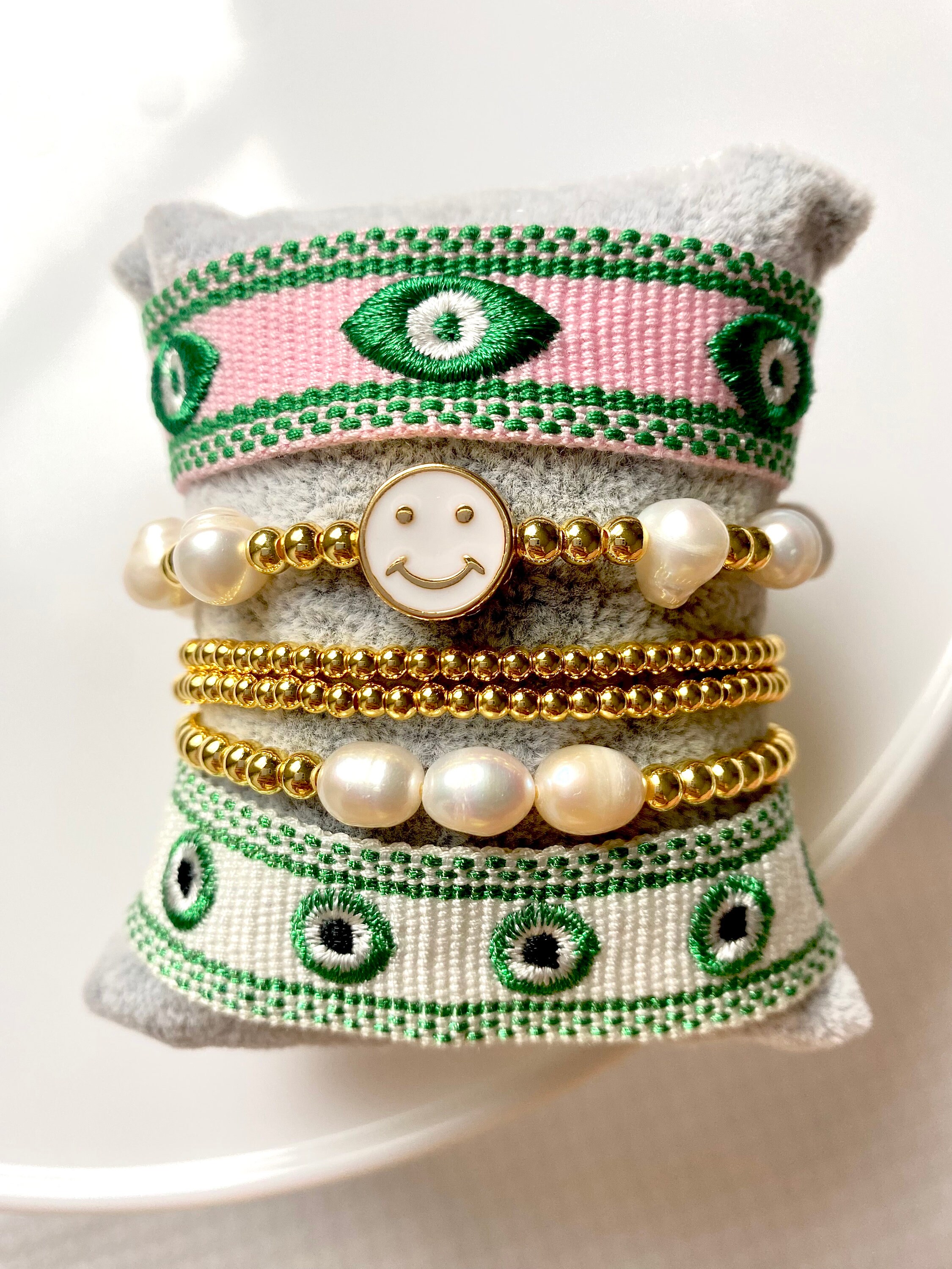 Brazaletes Tejido Para Mujer/ Brazaletes De Perlas/ Brazaletes Cabo ...