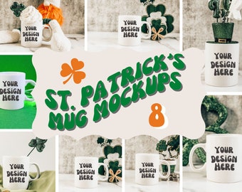 St Paddy Mug Mockups St Patricks Day |coffee Cup Mock up Bundle |modern ...