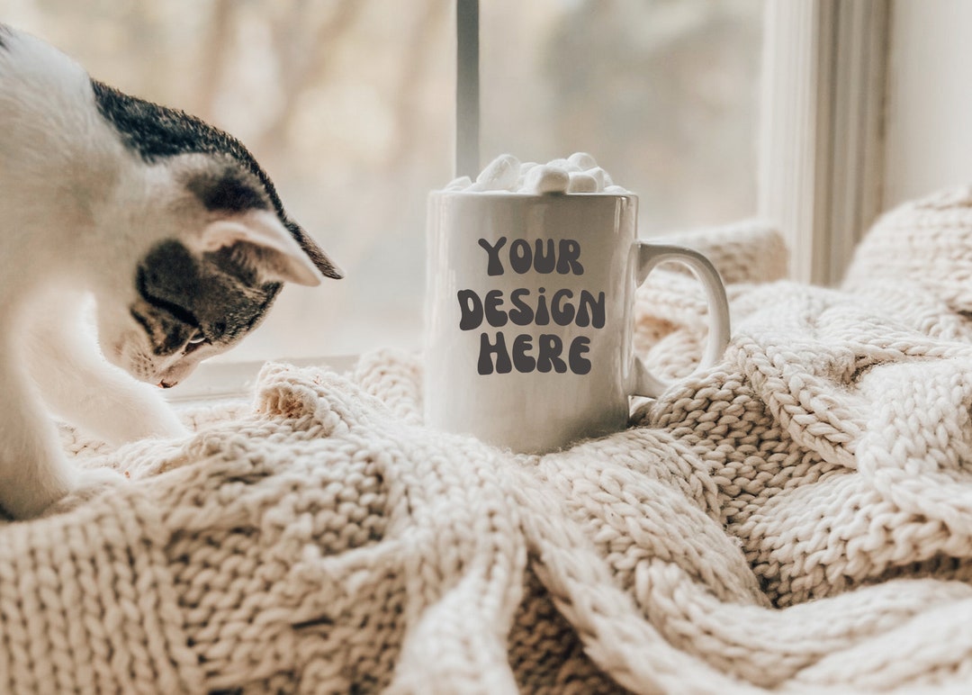 Cat Mug Mockup, Cat Mug Mockup, Pet Mockup, White Mug Cat Mockup, Cat ...