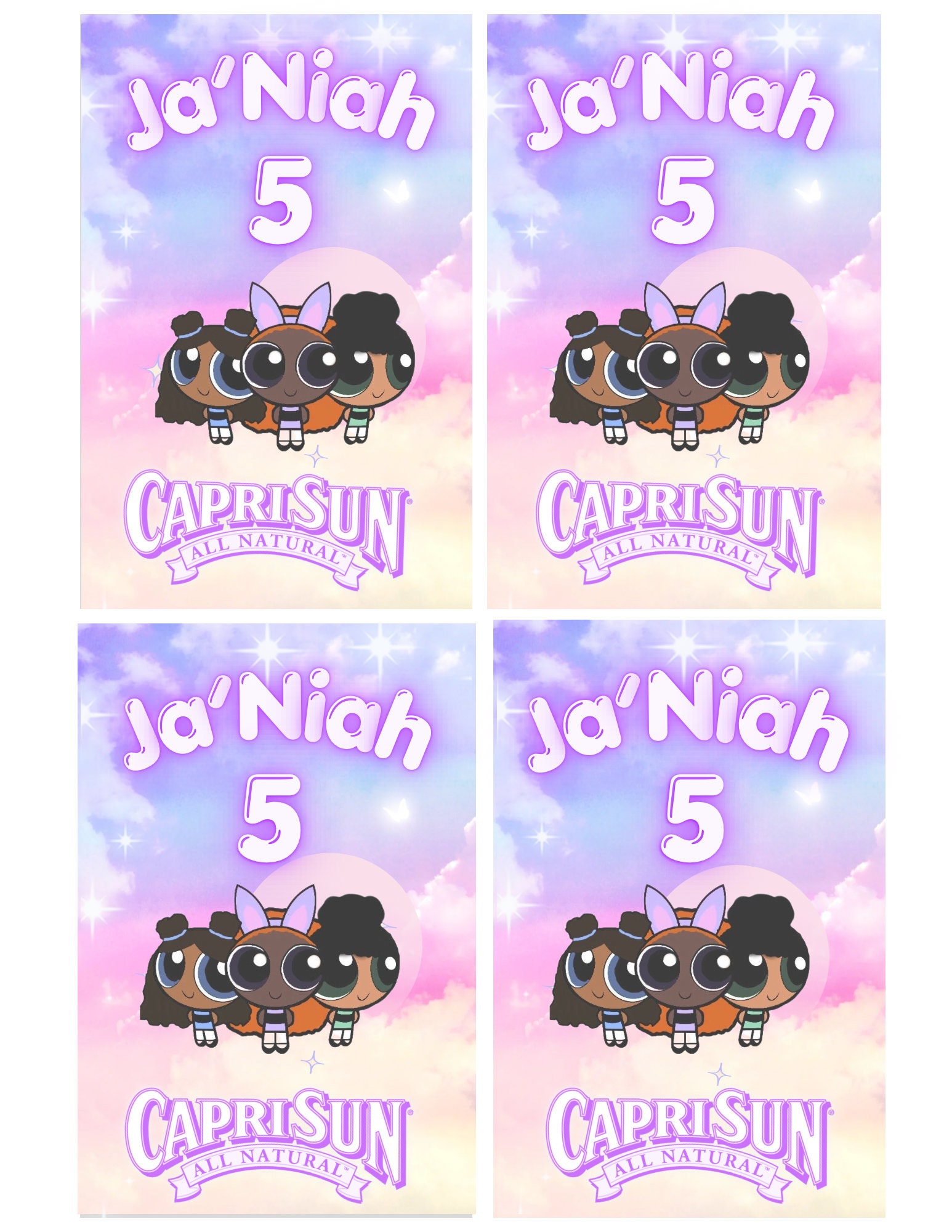 Powerpuff Girl Juice Pouches African American - Etsy