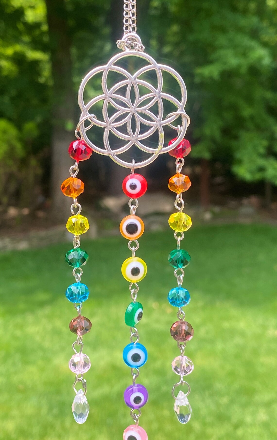Chakra Seed of Life Sun Catcher Rainbow Sun Catcher - Etsy