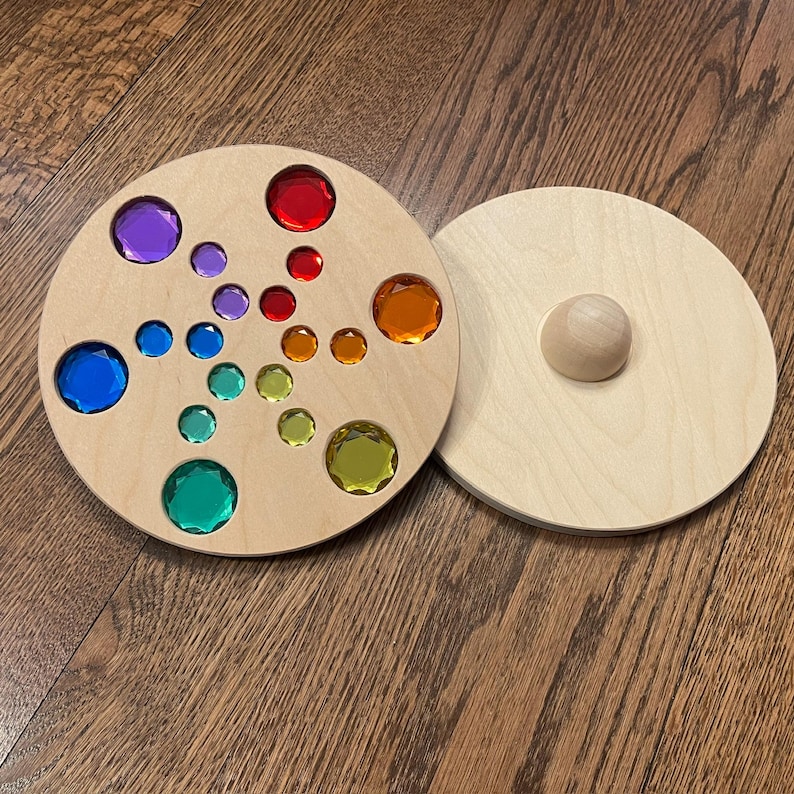 8” Wooden Gem Spinner Sensory Calming Toy - Etsy