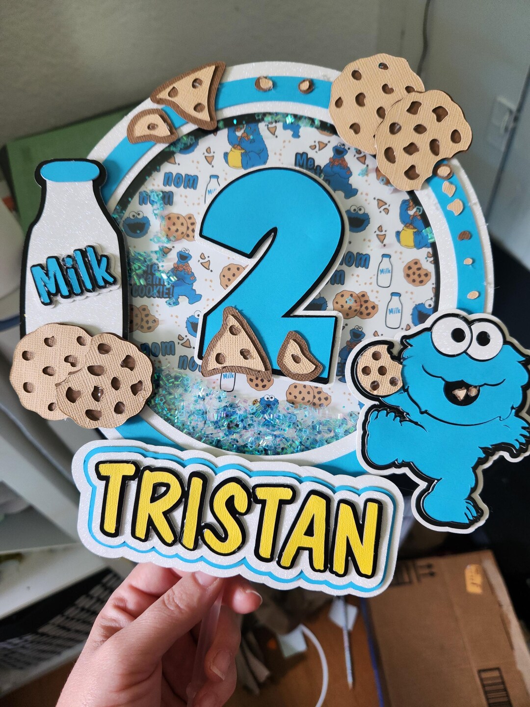 Cookies and Milk Themed Cake Topper - Etsy