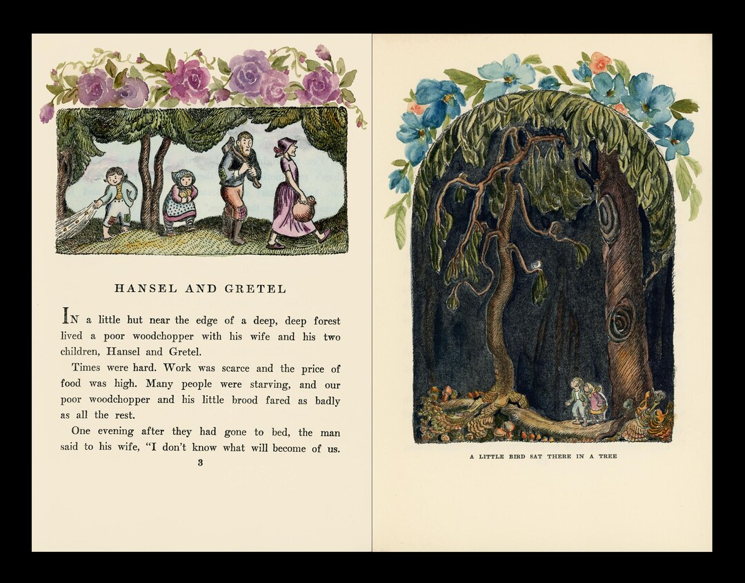 Hansel and Gretel by Wanda Gag 1936 / JPEG and Transparent Background ...