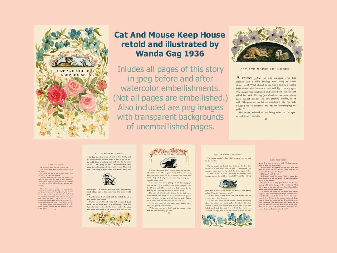 Cat and Mouse Keep House by Wanda Gag 1936 / JPEG Files of All Pages ...